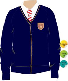 Navy Cardigan - With Kings Priory School Logo