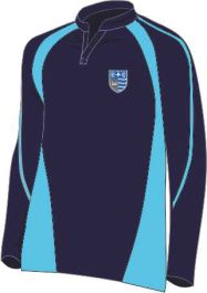 Navy/Cyclone Rugby Shirt - Embroidered with Teesdale School Logo